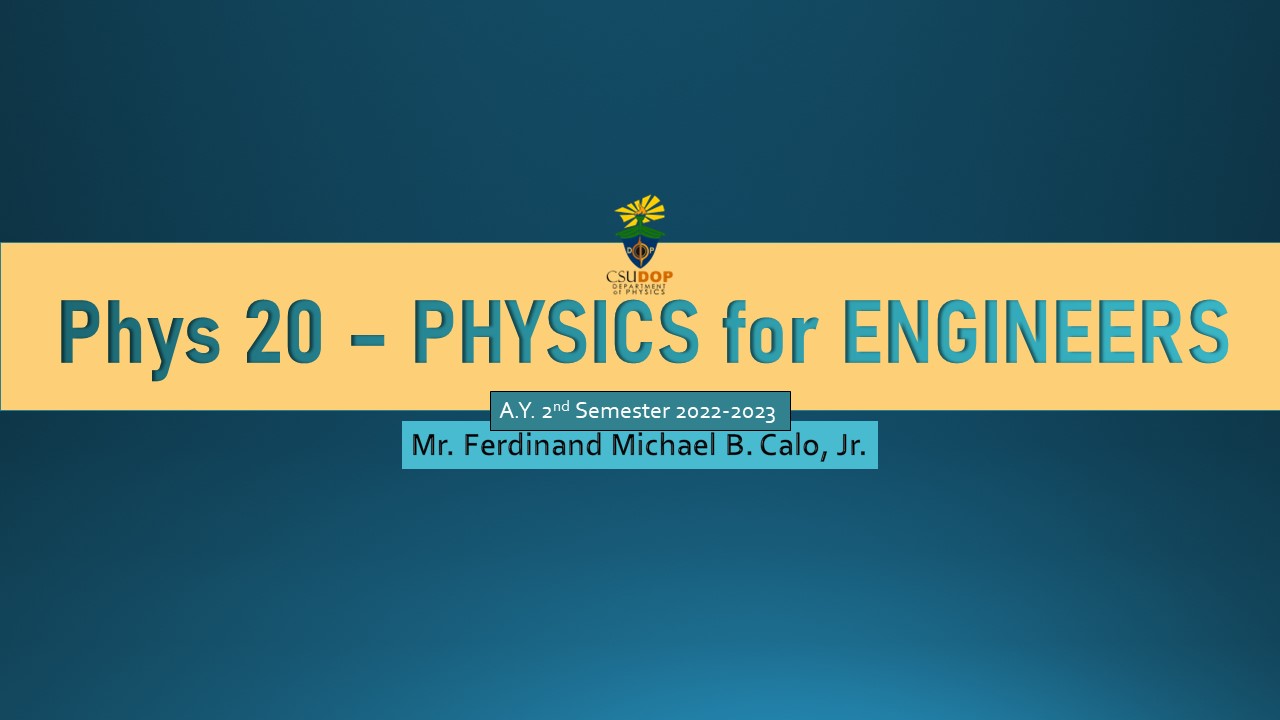 Summary of Physics 20 PHYSICS for ENGINEERS